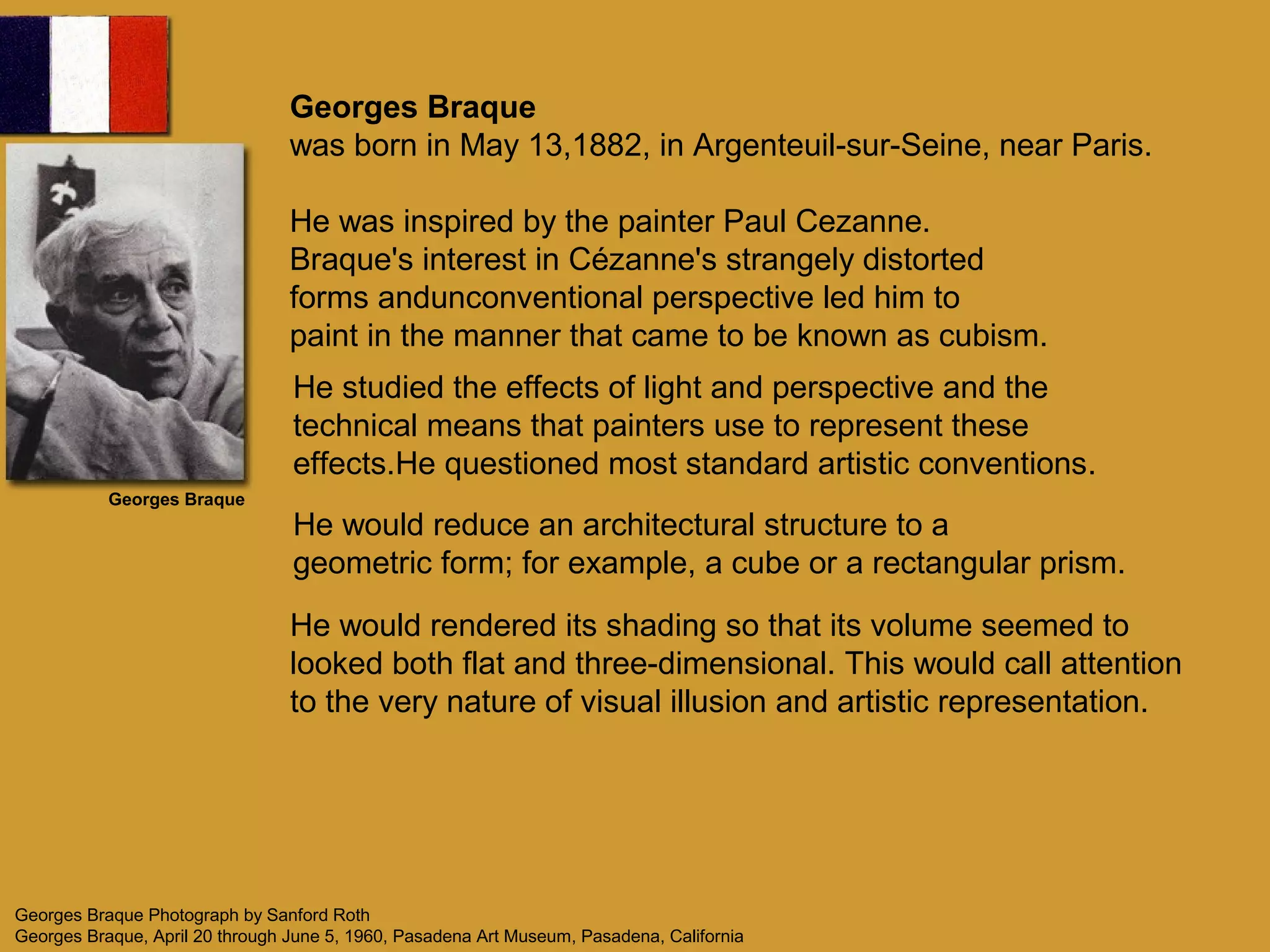 On Georges Braque Artist of Cubism | PPT | Painting | Arts and Crafts