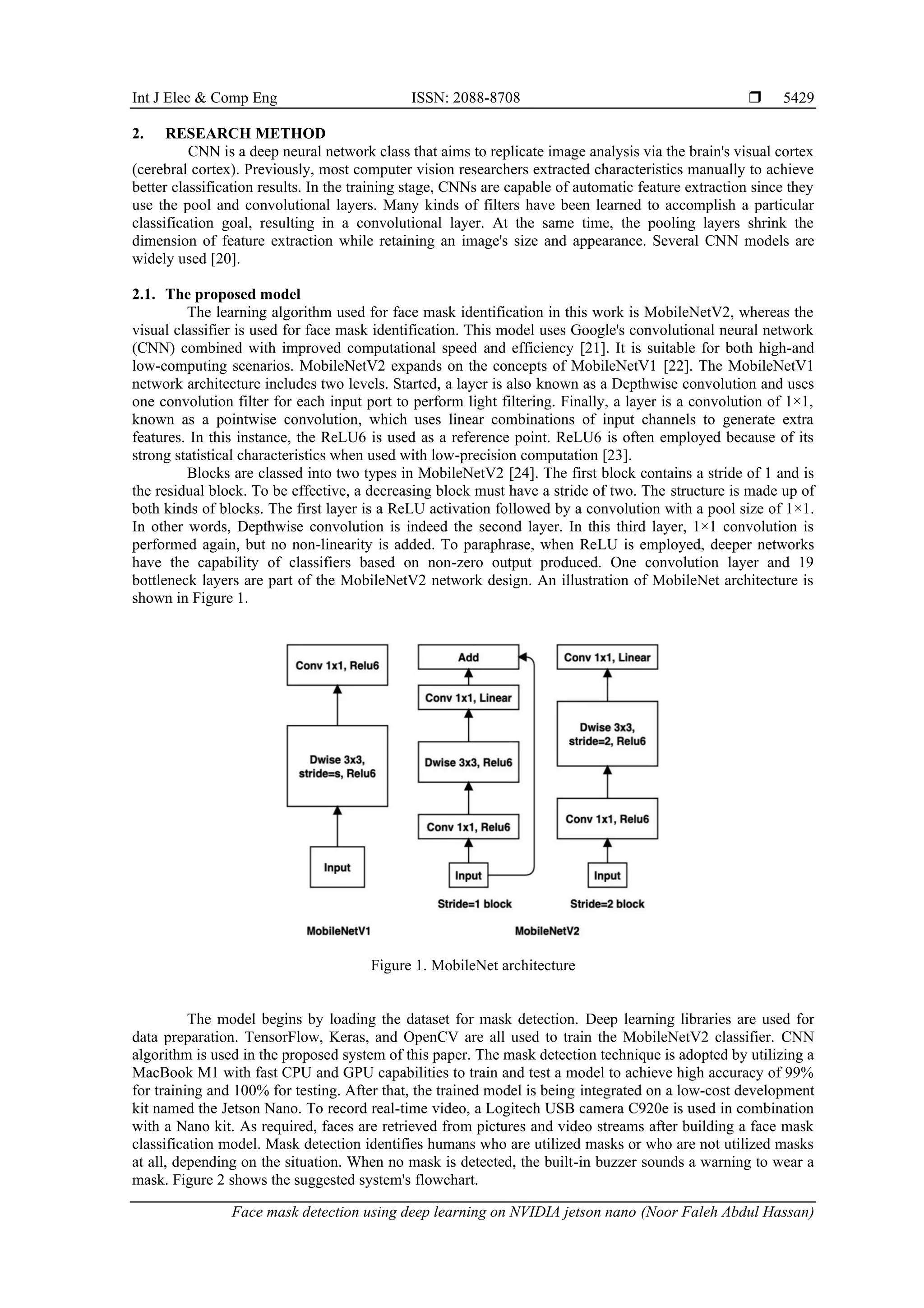 Face mask detection using deep learning on NVIDIA Jetson Nano | PDF