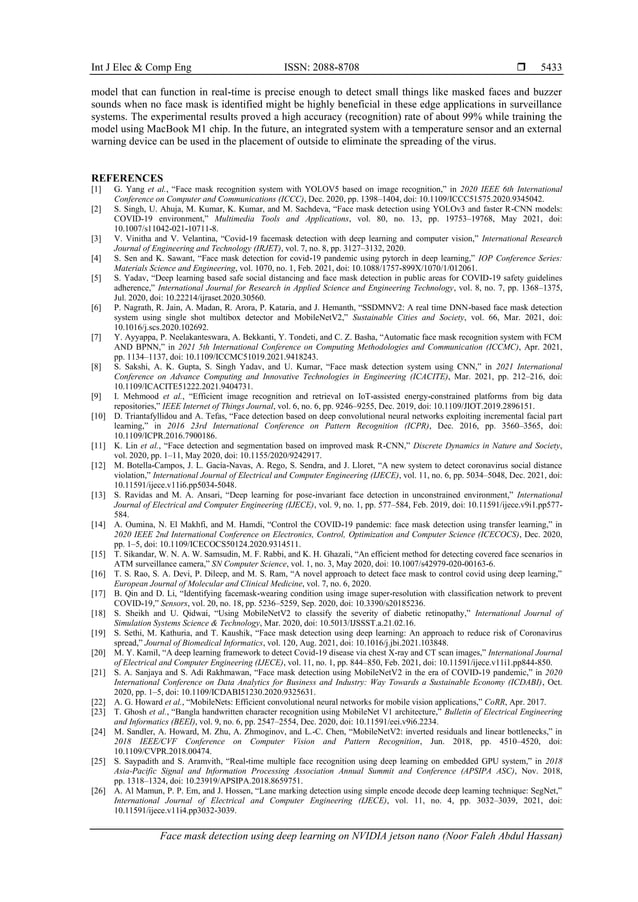 Face mask detection using deep learning on NVIDIA Jetson Nano | PDF