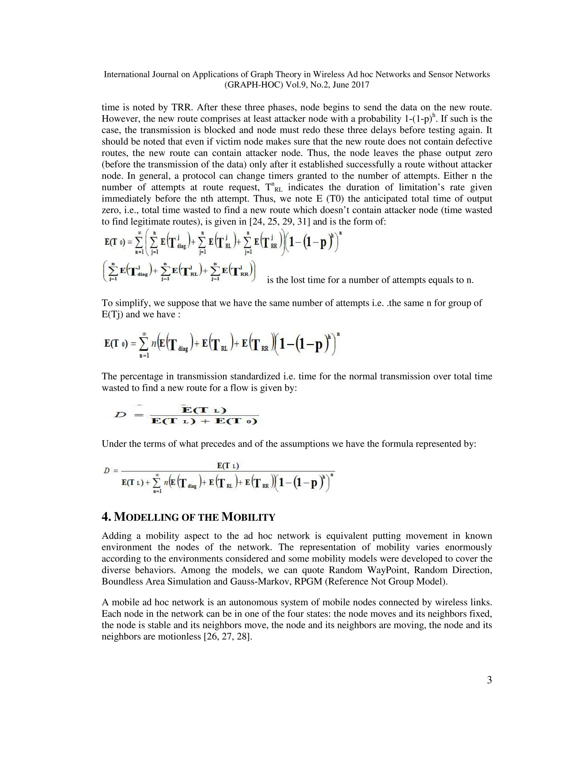 A Proposal Analytical Model And Simulation Of The Attacks In Routing Protocols Of Manets