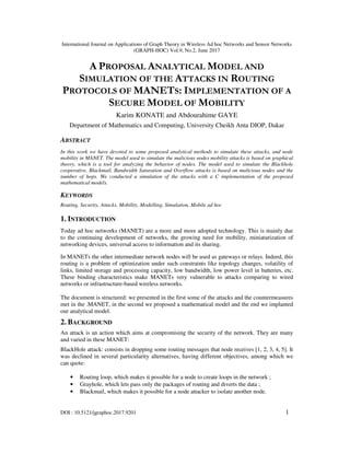 A Proposal Analytical Model and Simulation of the Attacks in Routing Protocols of MANETs ...