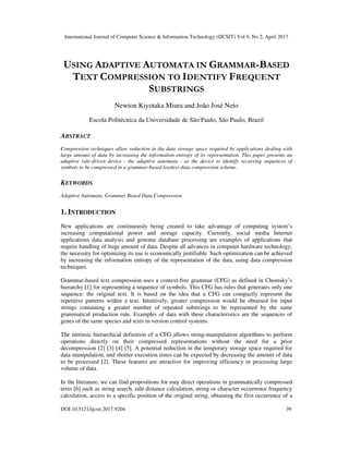 Using Adaptive Automata In Grammar-Based Text Compression To Identify Frequent Substrings | PDF