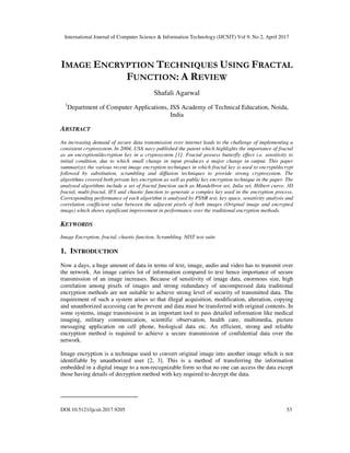 Image Encryption Techniques Using Fractal Function : A Review | PDF