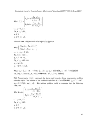 Applying Transformation Characteristics to Solve the Multi Objective ...