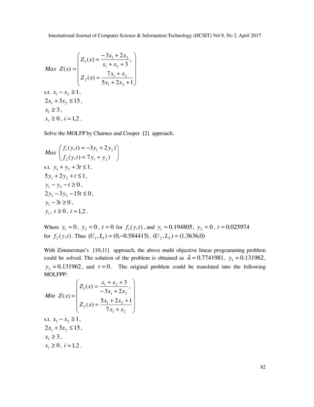 Applying Transformation Characteristics to Solve the Multi Objective Linear Fractional ...