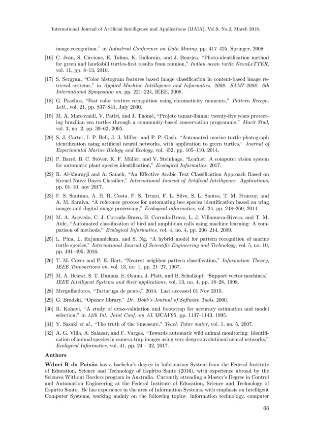 Texture Classification of Sea Turtle Shell based on Color Features: Color Histograms and ...
