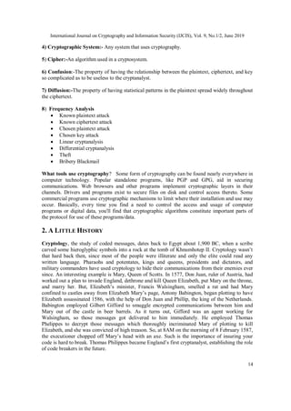 CRYPTOLOGY AND INFORMATION SECURITY - PAST, PRESENT, AND FUTURE ROLE IN ...
