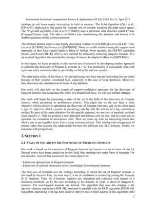 A NEW EXTRACTION OPTIMIZATION APPROACH TO FREQUENT 2 ITEMSETS | PDF