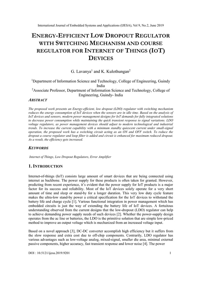 ENERGY-EFFICIENT LOW DROPOUT REGULATOR WITH SWITCHING MECHANISM AND COURSE REGULATOR FOR ...