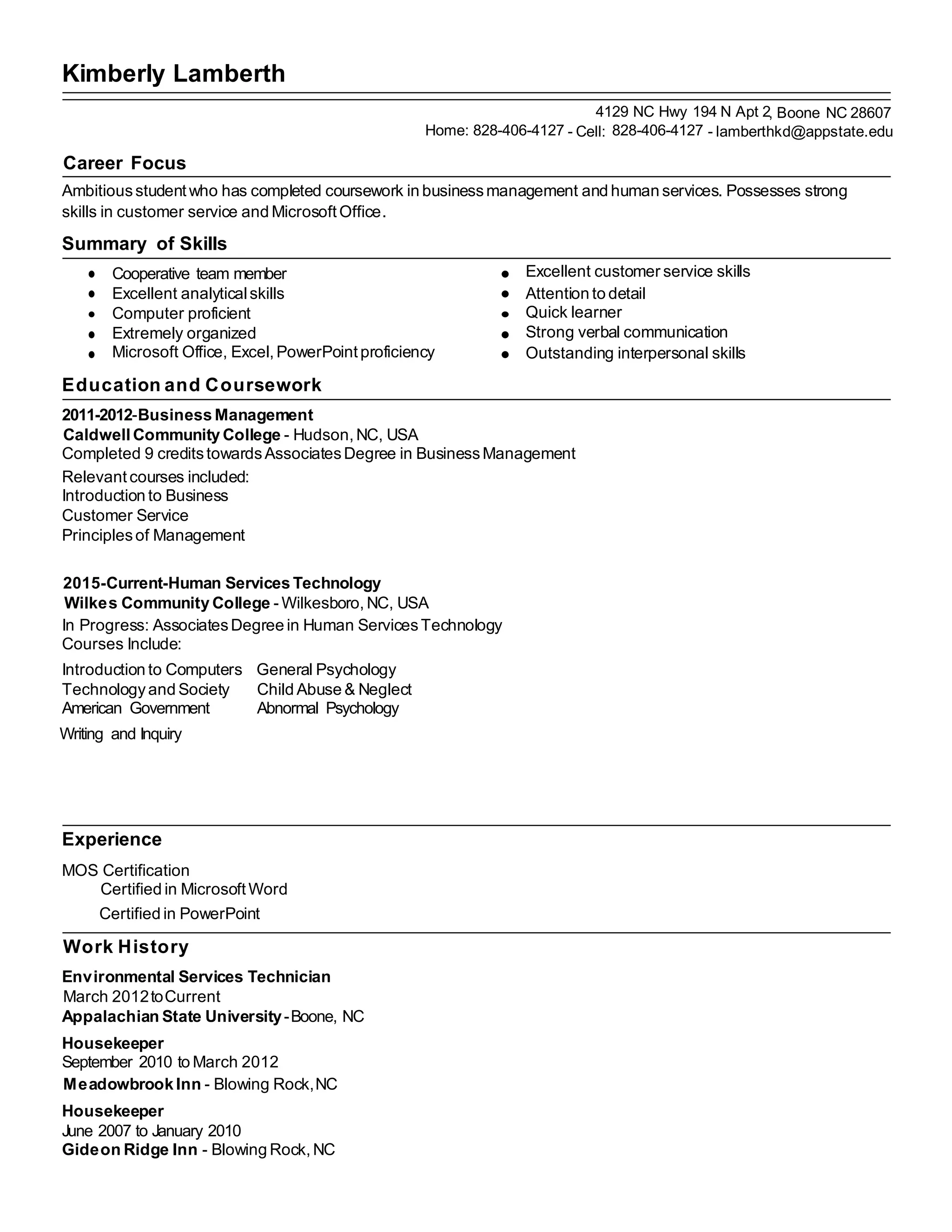 Kimberly Lamberth Resume 1 (1) | DOCX