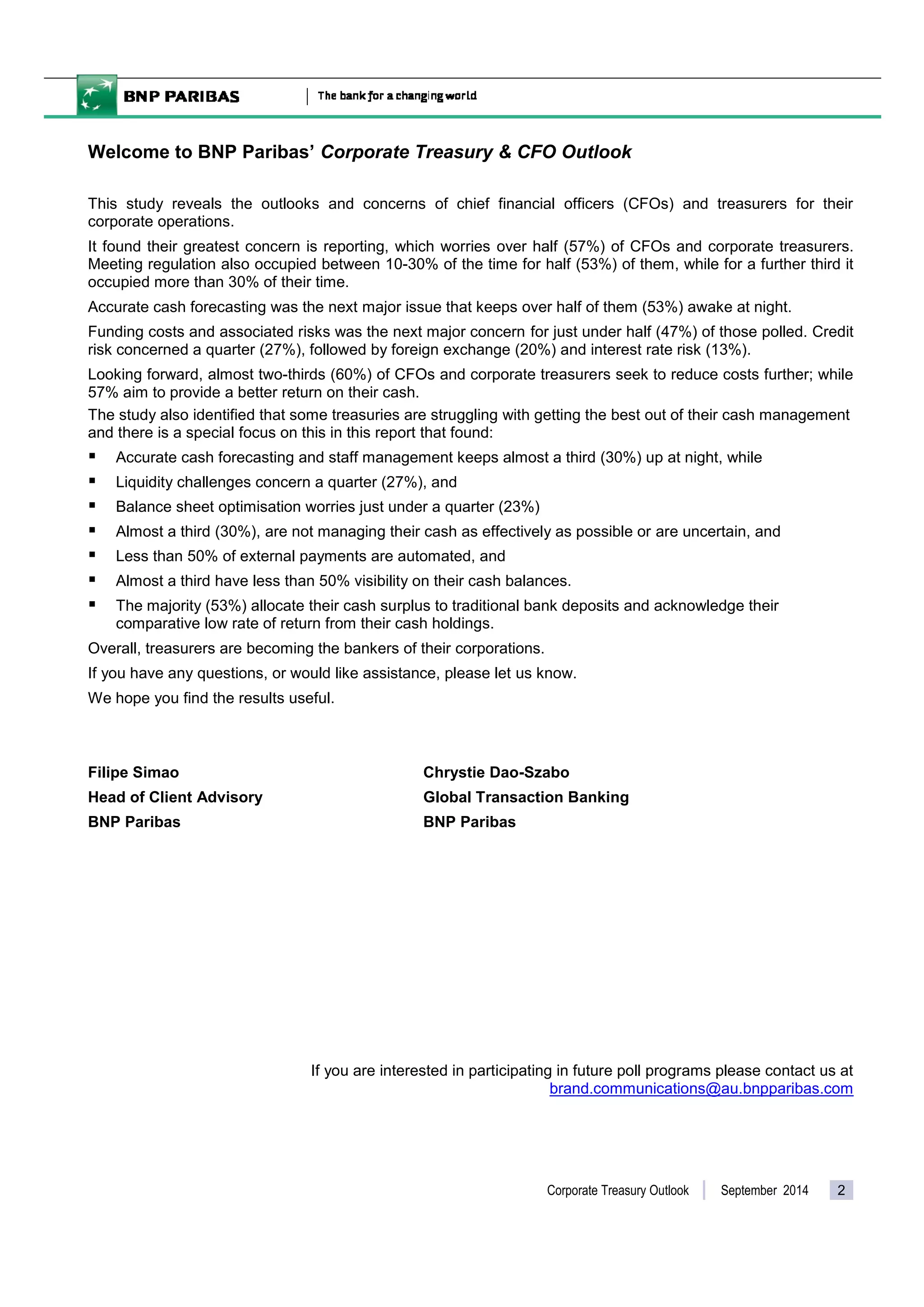 Whitepaper-CIB-CFO-Corporate-Treasury-2014-FINAL | PDF