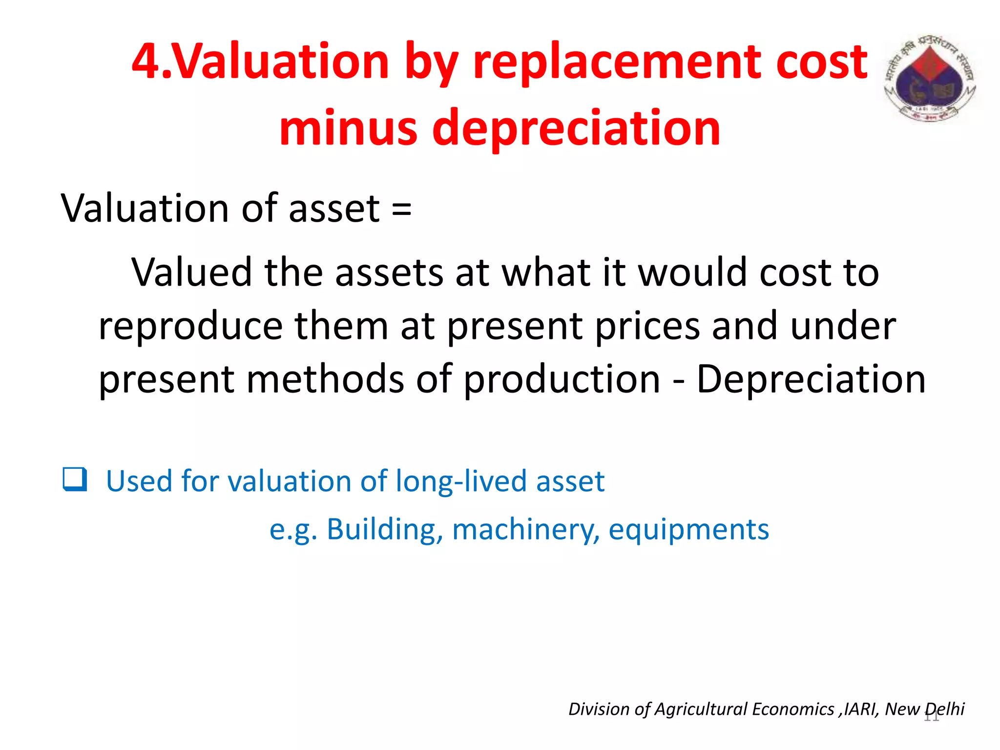 PPT for valuation of assets and calculation of Deprec 24.9 | PPTX