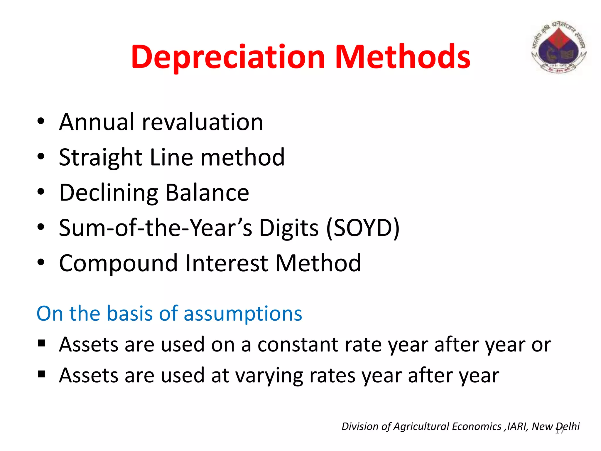 PPT for valuation of assets and calculation of Deprec 24.9 | PPTX