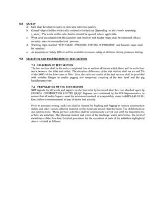 Hydrotest REPORT FOR 4'' 158m Line. | DOCX