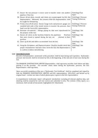 Hydrotest REPORT FOR 4'' 158m Line. | DOCX