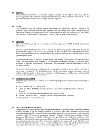 Hydrotest REPORT FOR 4'' 158m Line. | DOCX