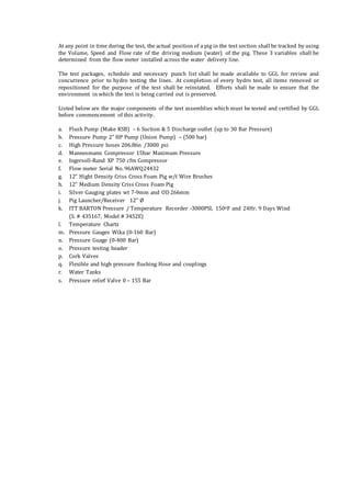 Hydrotest REPORT FOR 4'' 158m Line. | DOCX