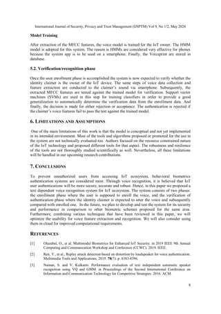 VOICE BIOMETRIC IDENTITY AUTHENTICATION MODEL FOR IOT DEVICES | PDF