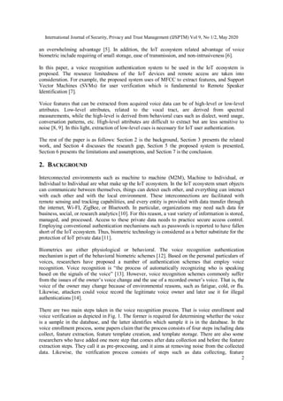 Voice Biometric Identity Authentication Model for IoT Devices | PDF