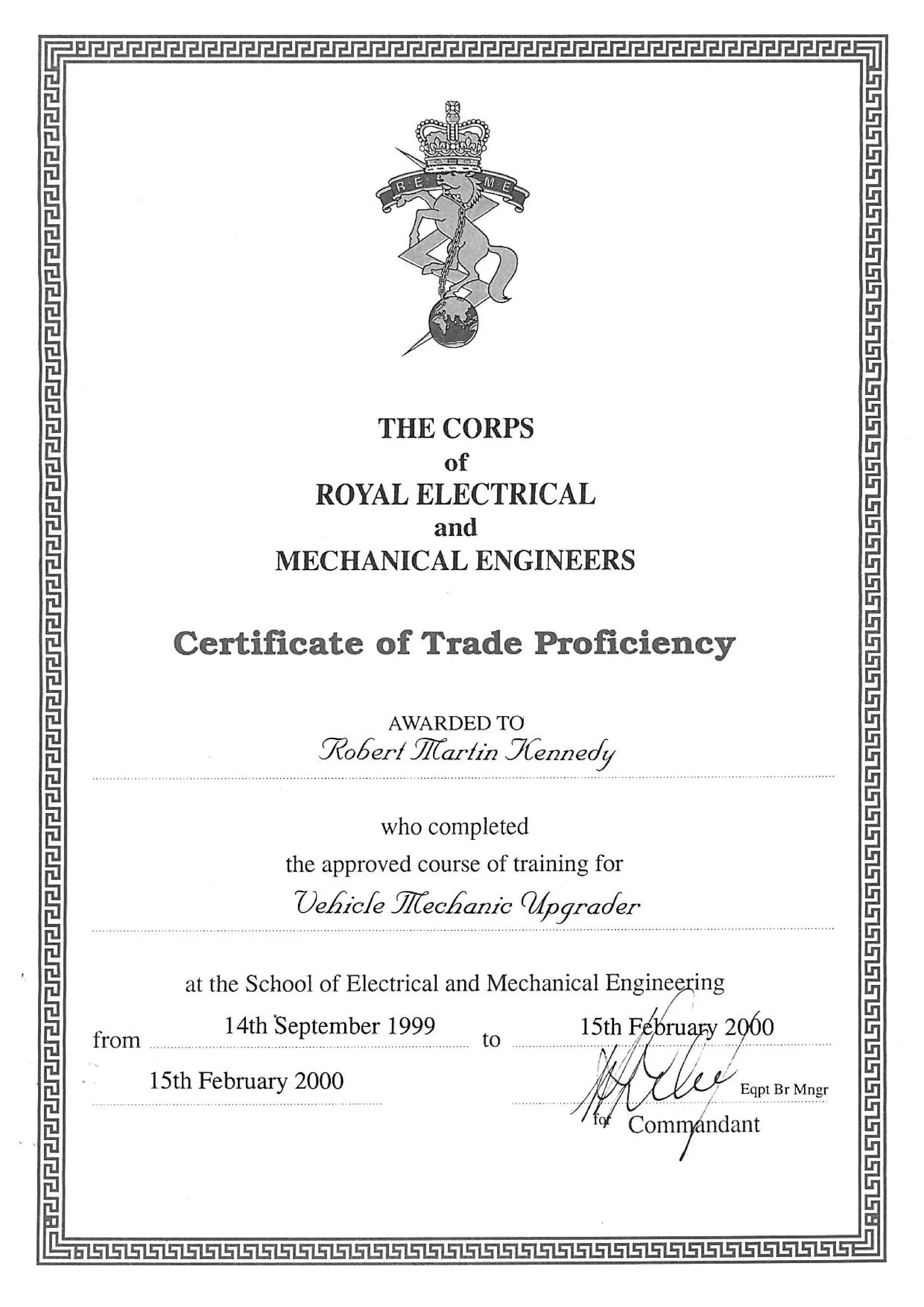REME Cert trade proficiency | PDF
