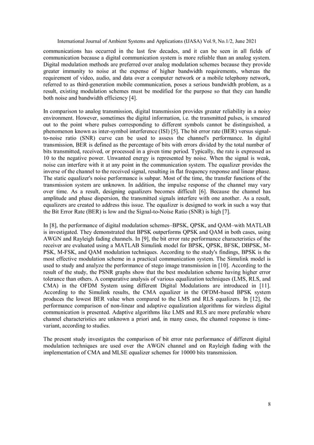 Comparison Of Bit Error Rate Performance Of Various Digital Modulation Schemes Over Awgn And