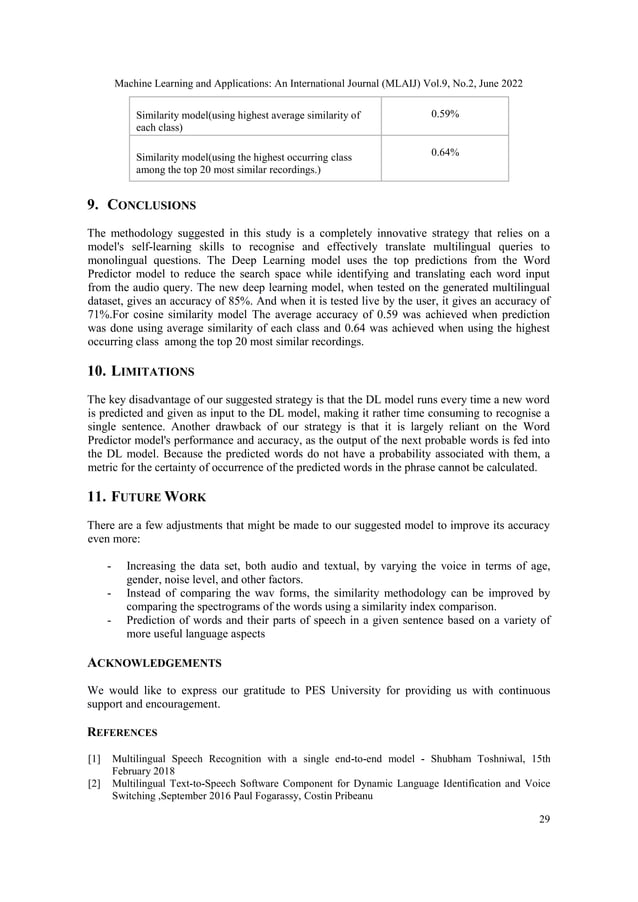 MULTILINGUAL SPEECH TO TEXT USING DEEP LEARNING BASED ON MFCC FEATURES | PDF