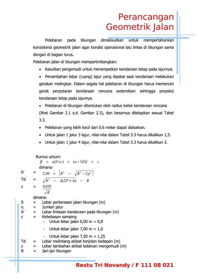 92237340 perancangan-geometrik-jalan-teori | PDF