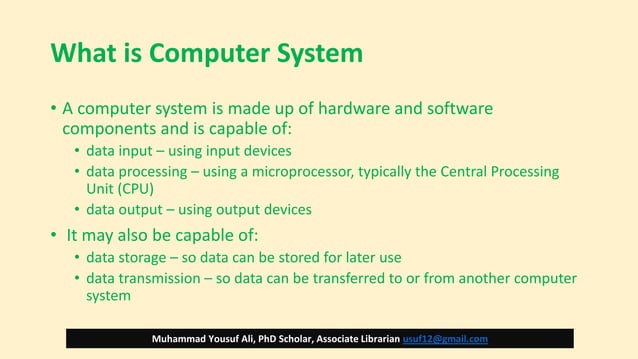 Basics of Computing Systems; Identifying Computer Systems | PPT