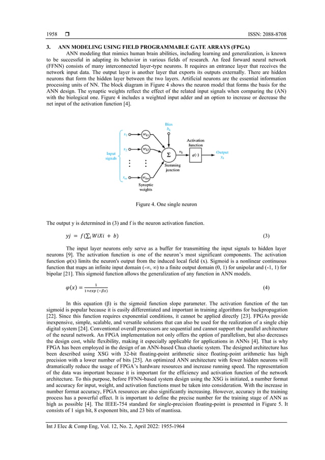 New artificial neural network design for Chua chaotic system prediction using FPGA hardware co ...