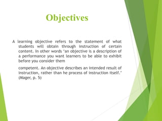 Objectives and Assessments | PPTX