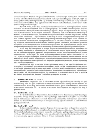 Sentiment analysis in SemEval: a review of sentiment identification approaches | PDF