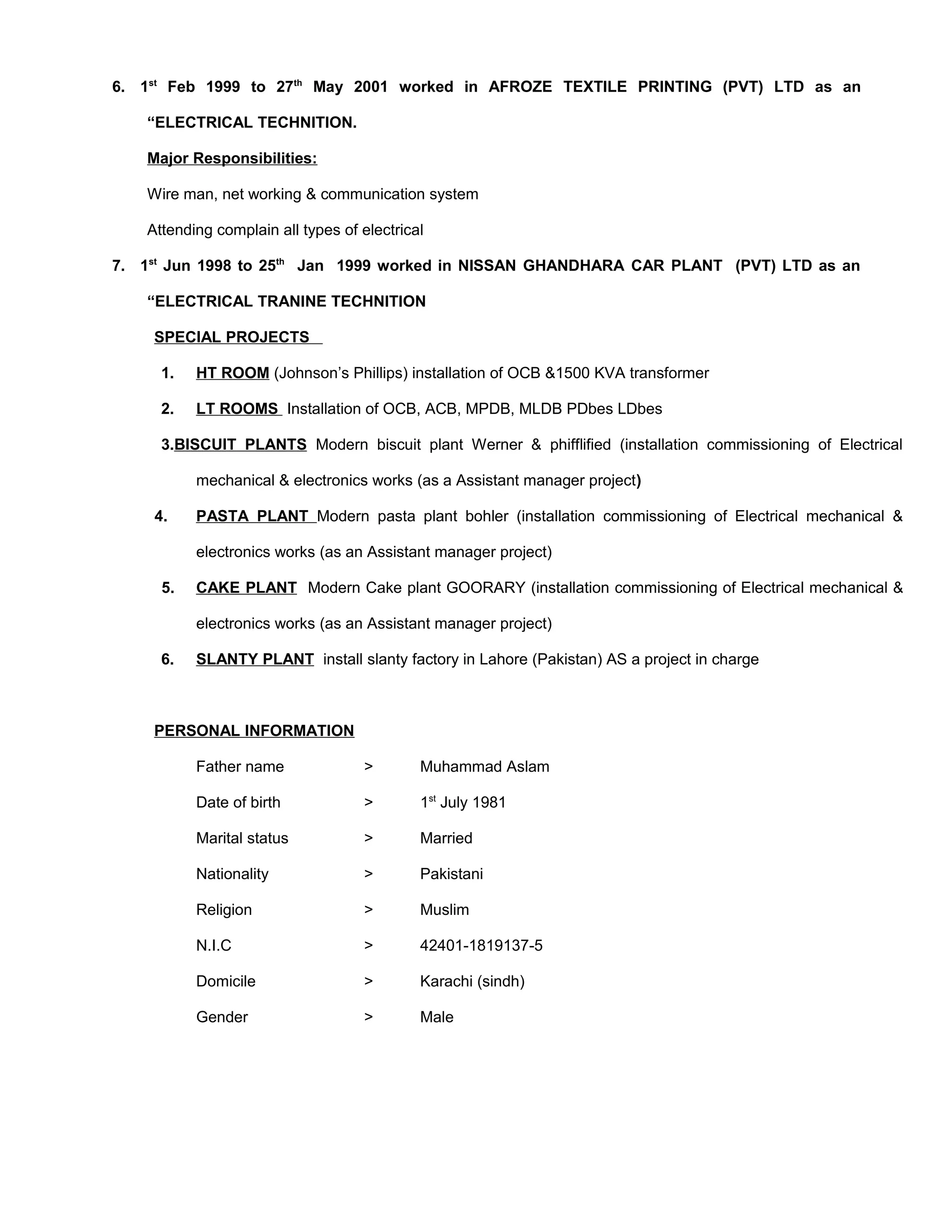 Muhammad Noman Resume | DOC | Business | Business and Finance