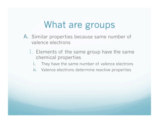 What are groups and periods? | PDF