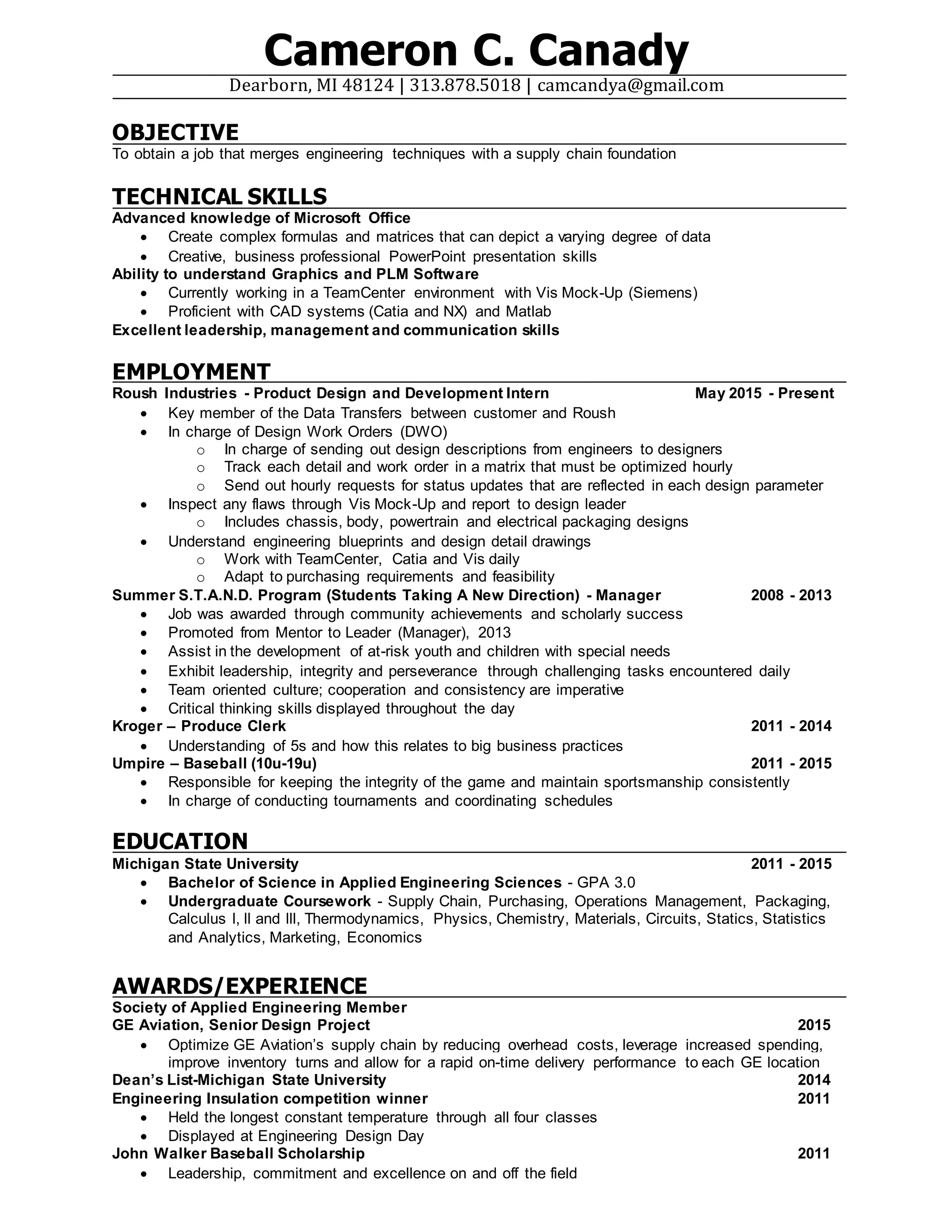 2015 Resume 1 | PDF