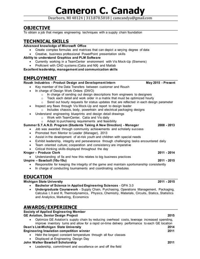 2015 Resume 1 | DOCX | Business | Business and Finance