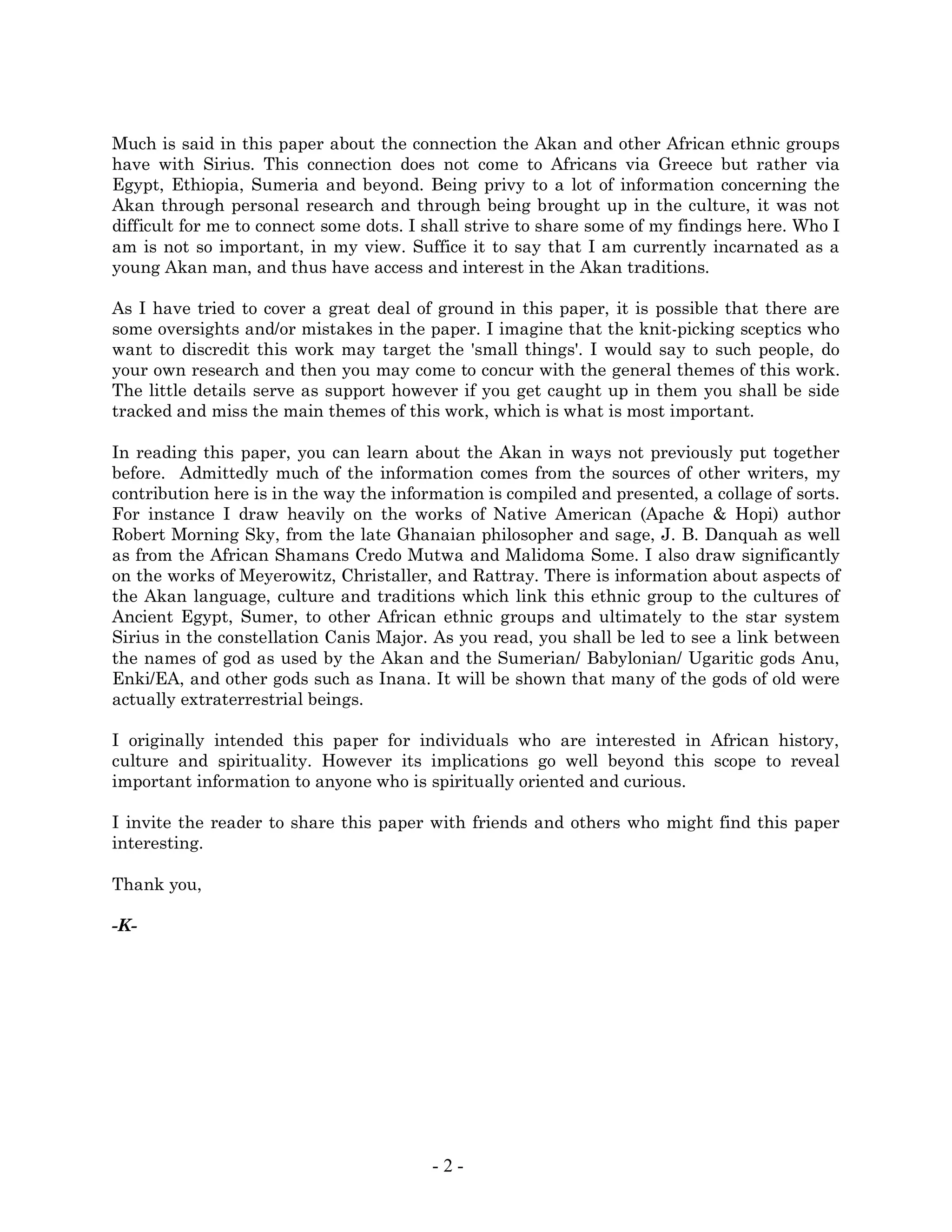 The Akan Other Africans and the Sirius Star System | PDF