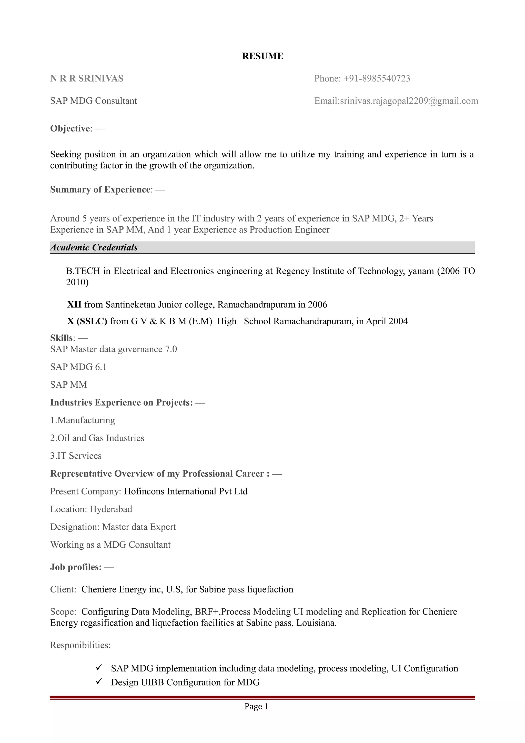 SRINIVAS UPDATED RESUME_final mdg | DOC