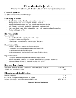 kitchen helper | DOCX | Cooking | Food & Drink