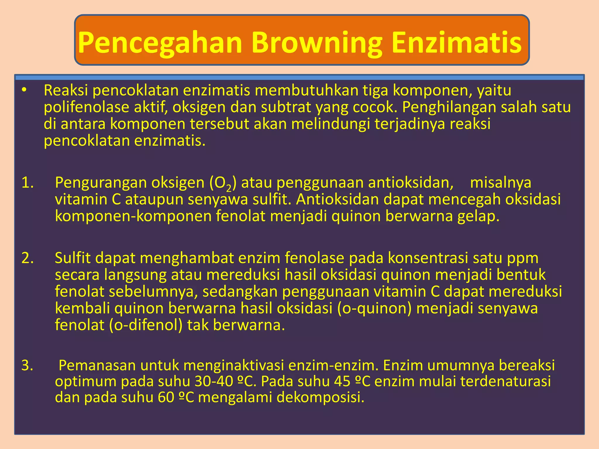 92349448 reaksi-browning-pencoklatan-pada-makanan | PPTX