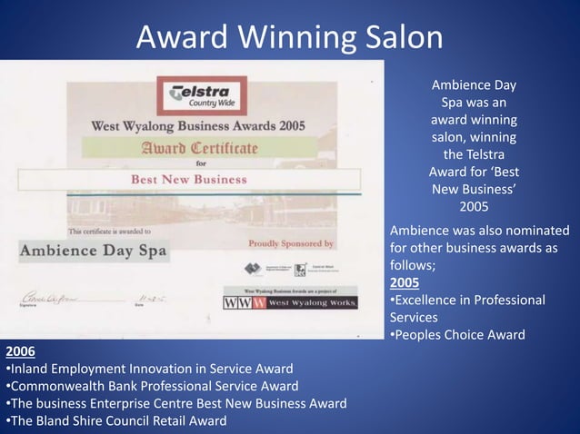 Ambience Day Spa 2004-2007 | PPT