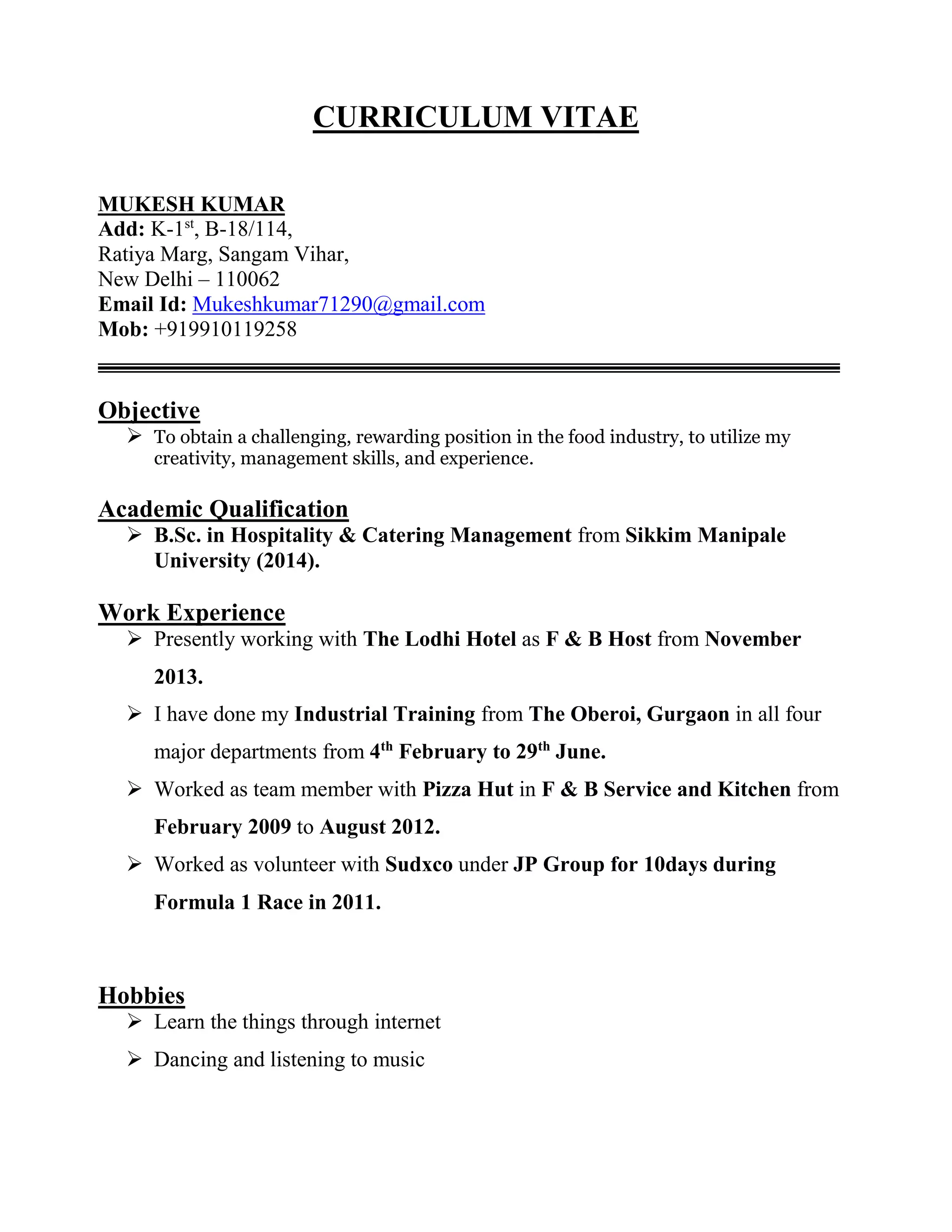 curriculum vitae max | PDF