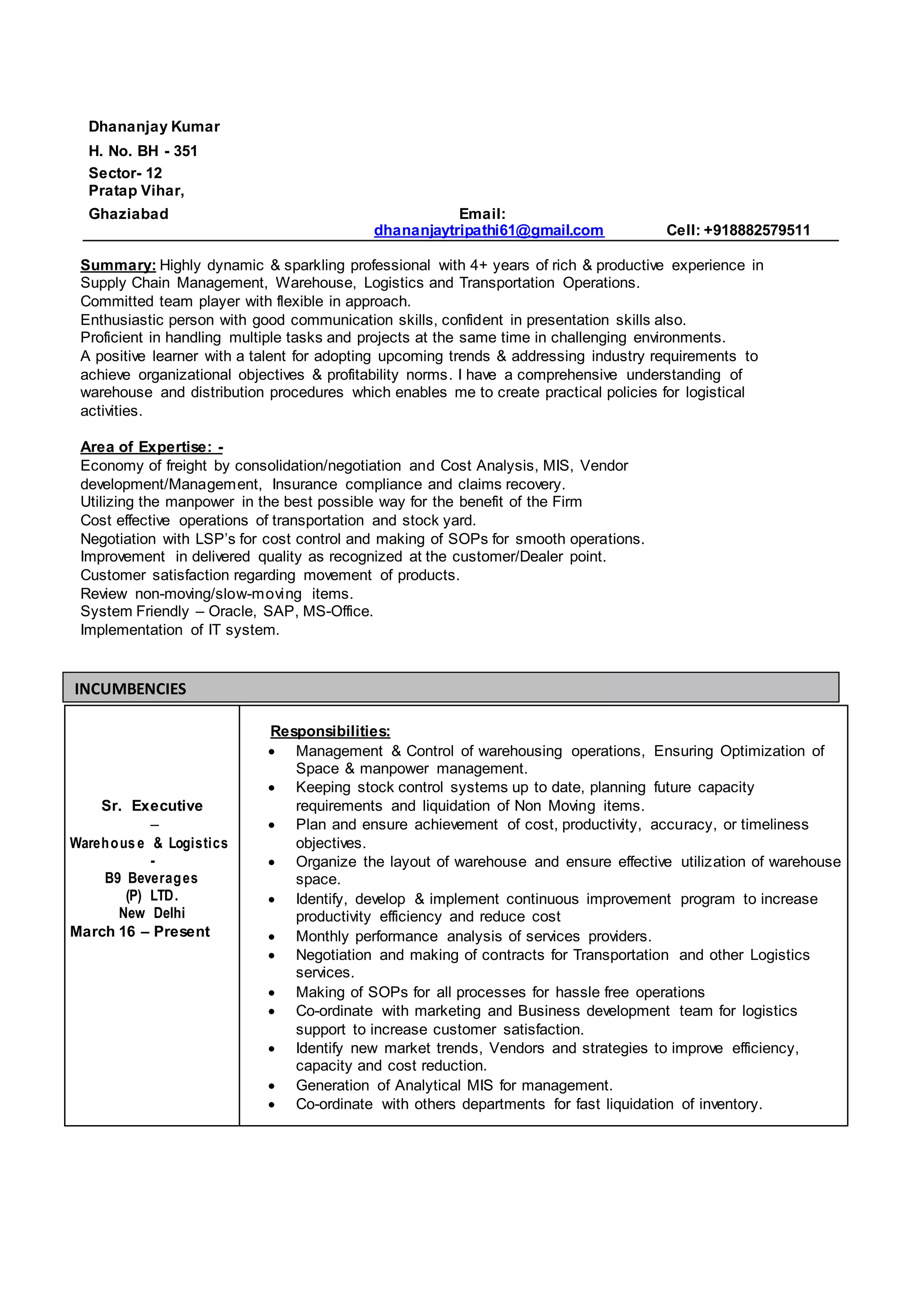 Dhananjay's-CV | DOCX