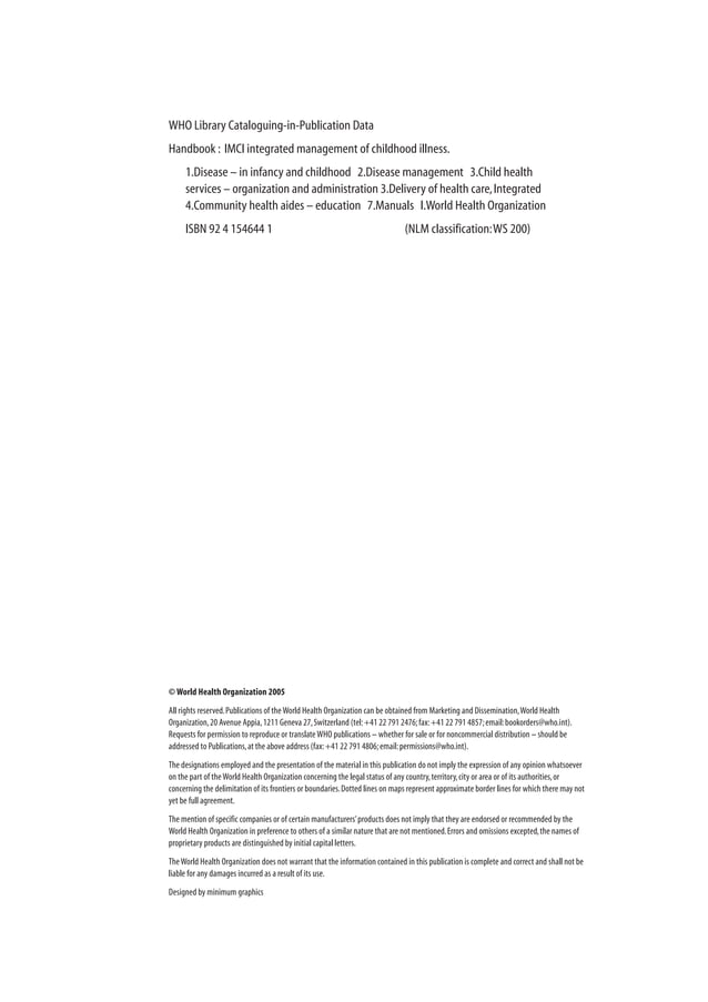 handbook IMCI - integrated management of childhood illness | PDF