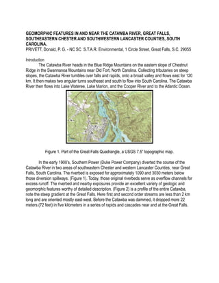 Catawba River Geology, Geomorphlogy and History | PDF
