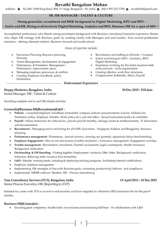 Revathi Mohan CV '17 | PDF