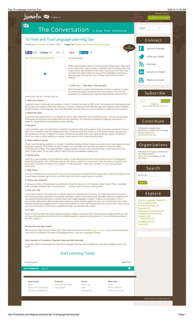 Top 10 Language Learning Tips | PDF