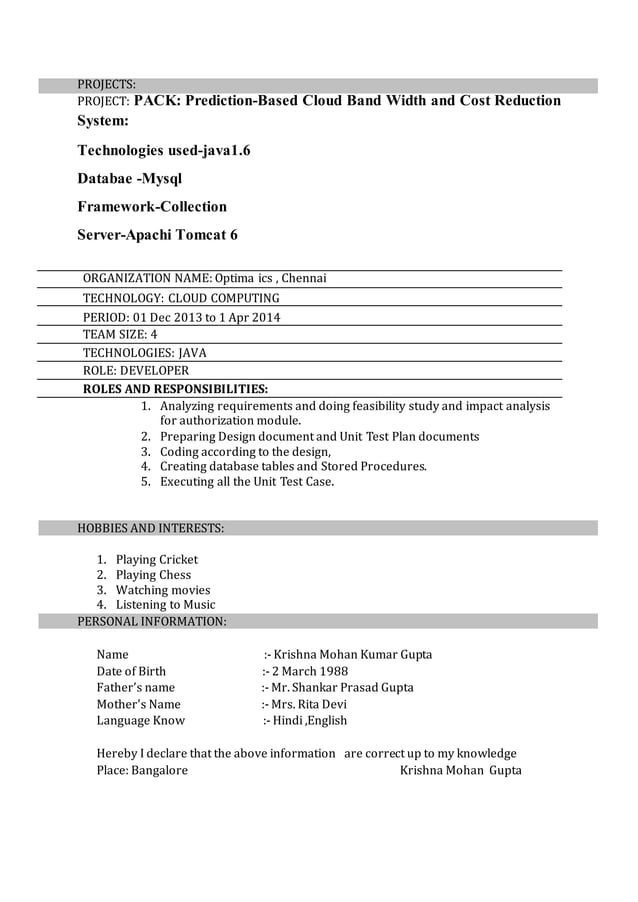 KRISHNA_RESUME | DOCX | Programming Languages | Computing