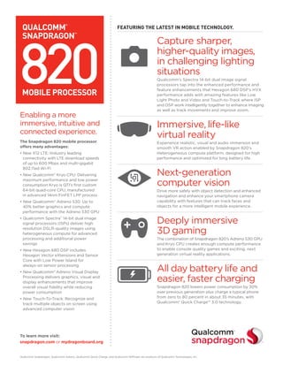 Qualcomm Snapdragon 820 Product and Infographics | PDF