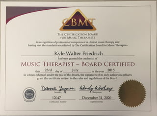 Music therapy license | PDF