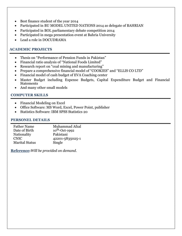 Muhammad_Azam-CV.PDF | Business Accounting & Finance | Business
